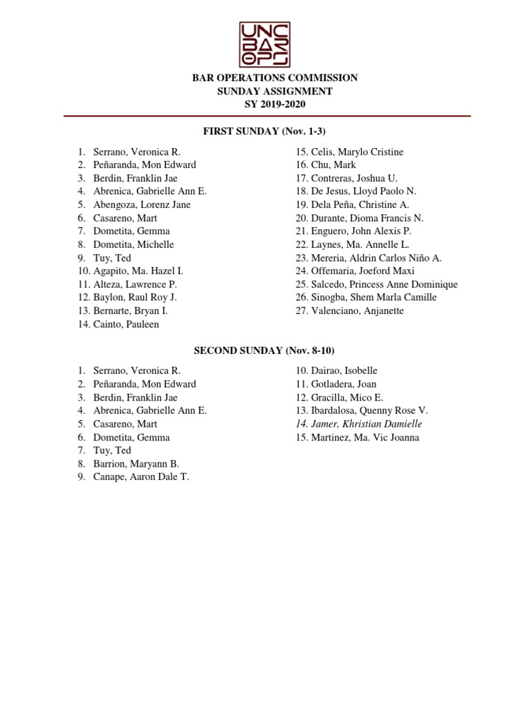 Sunday Assignment | PDF