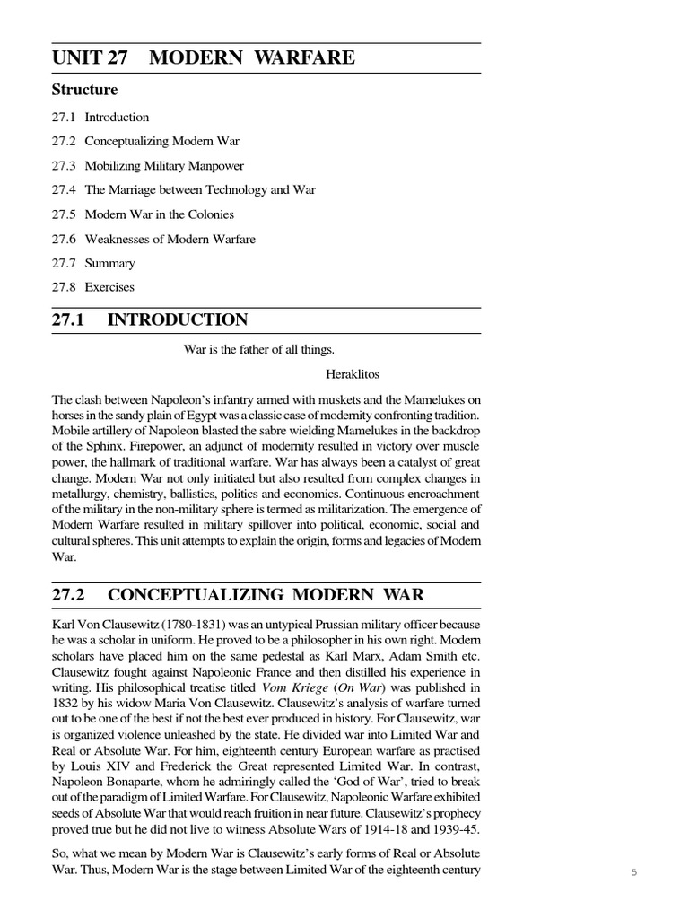 Unit 27 Modern Warfare: Structure | PDF | British Empire | Artillery
