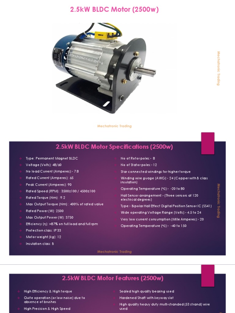 2.5kW Data Sheet V - 2.0 | PDF | Electric Motor | Electromagnetism