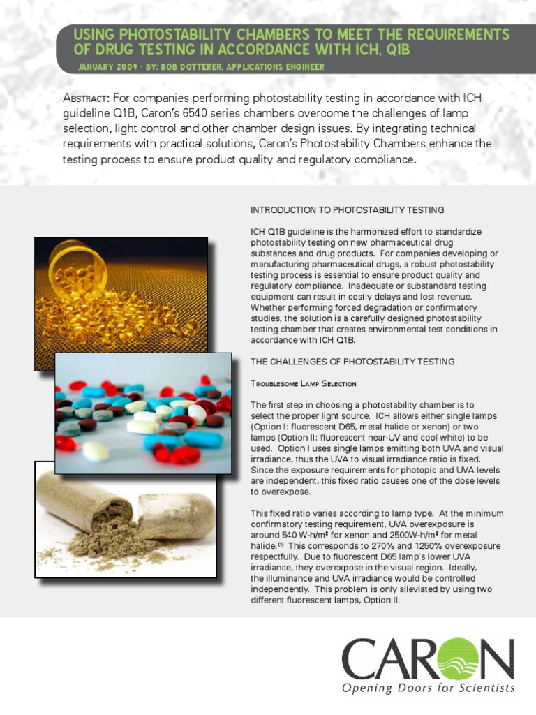 Using Photostability Chambers To Meet The Requirements of Drug Testing ...