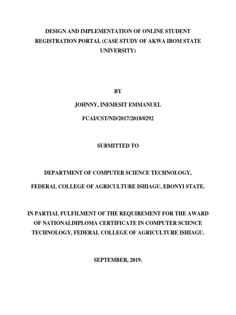 Design and Implementation of Online Student Registration Portal | PDF ...