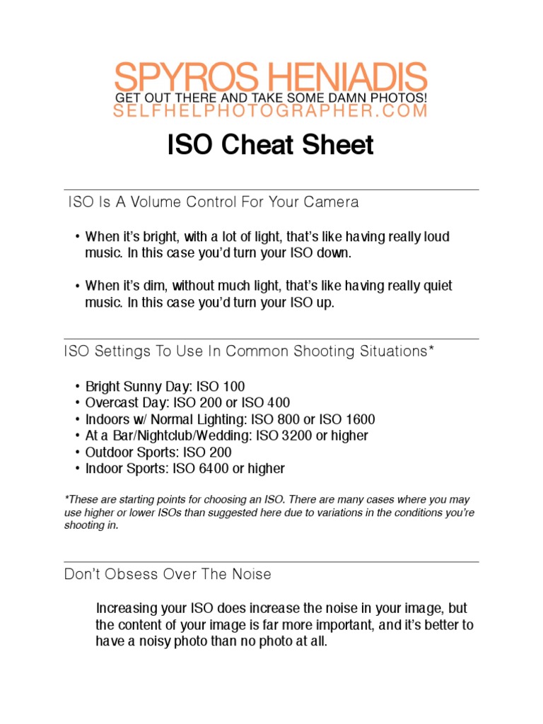 SHP ISO Cheat Sheet PDF | PDF