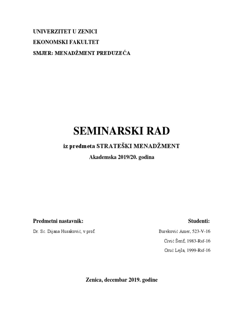 Seminarski Rad SM | PDF