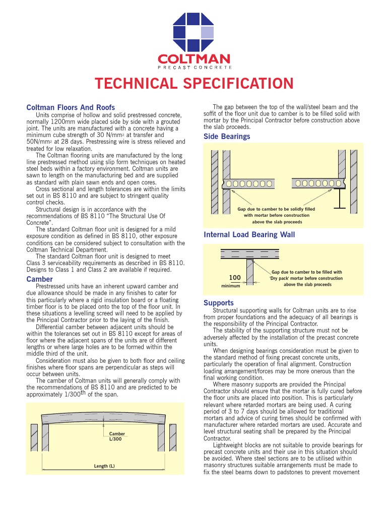 Technical Specification: Coltman Floors and Roofs | PDF | Concrete ...