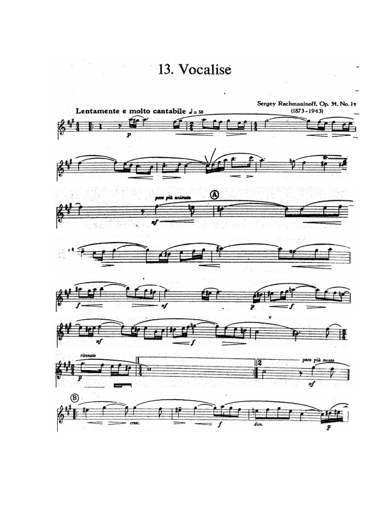 Vocalise - Rachmaninoff PDF | PDF