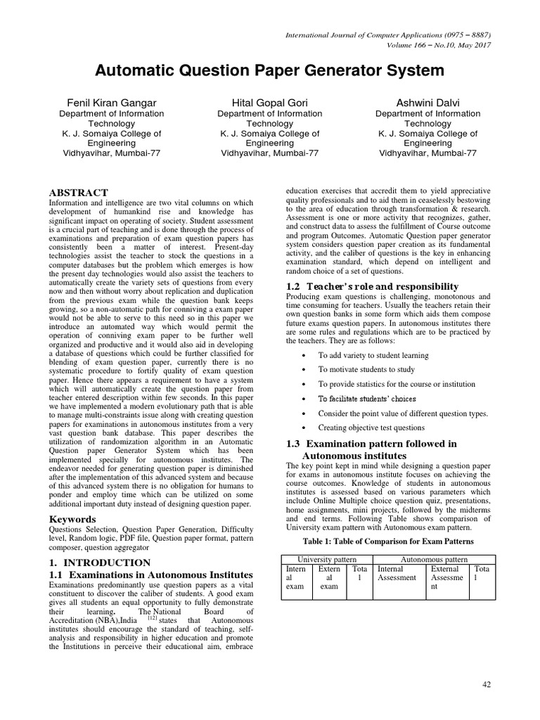 Random Question Paper Generator | PDF | Automation | Test (Assessment)
