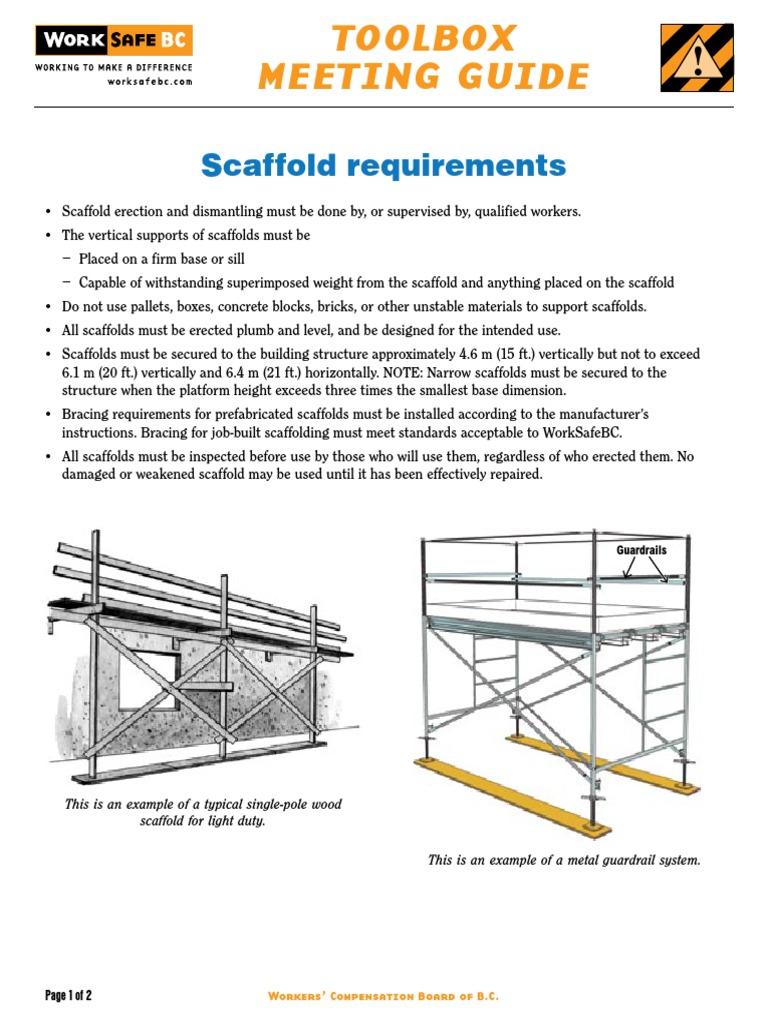 TBM Guide - Scaffold Requirements | PDF | Scaffolding