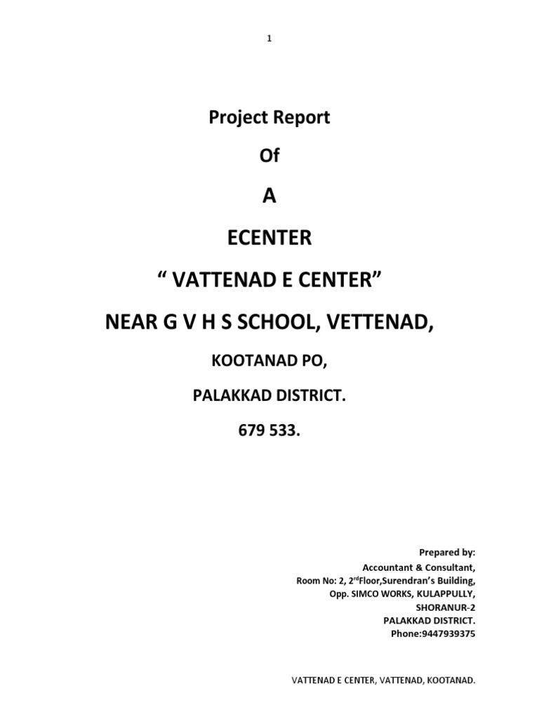 Proect Report Akshaya Center | PDF | Economies | Business