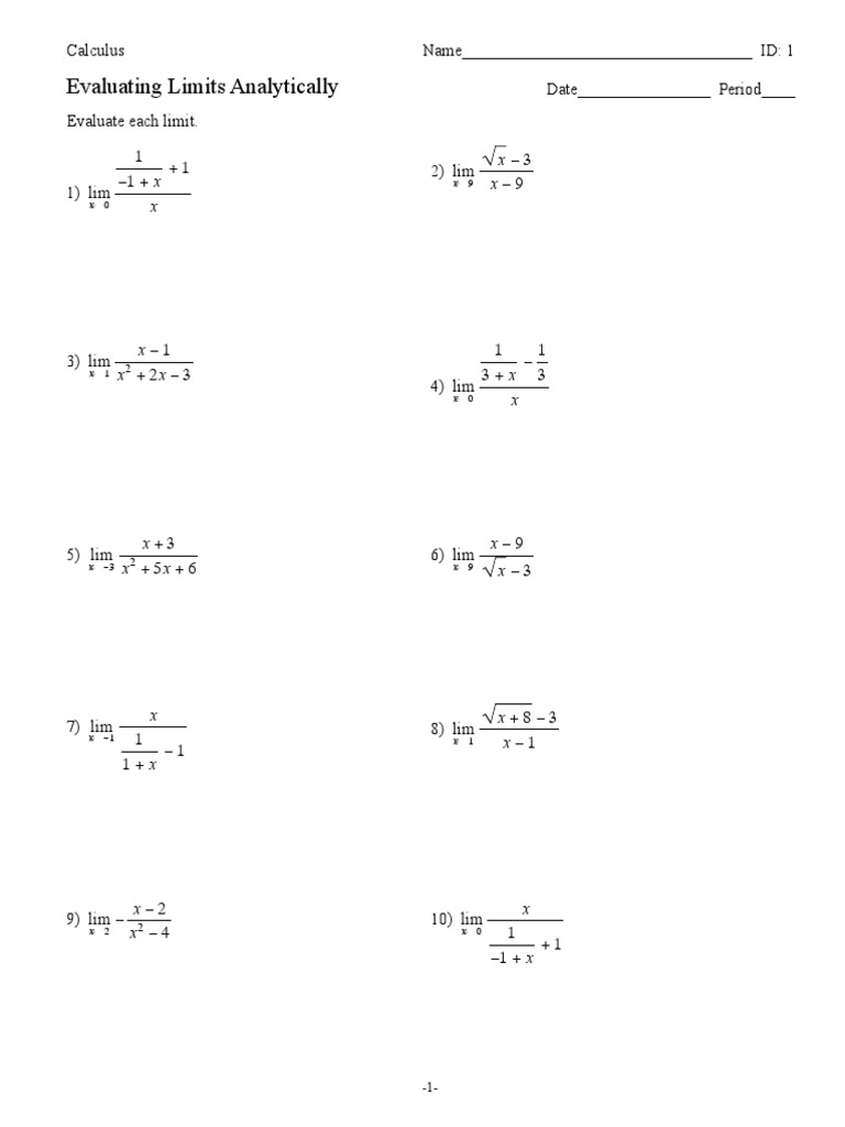 Limits Analytically | PDF | Teaching Mathematics