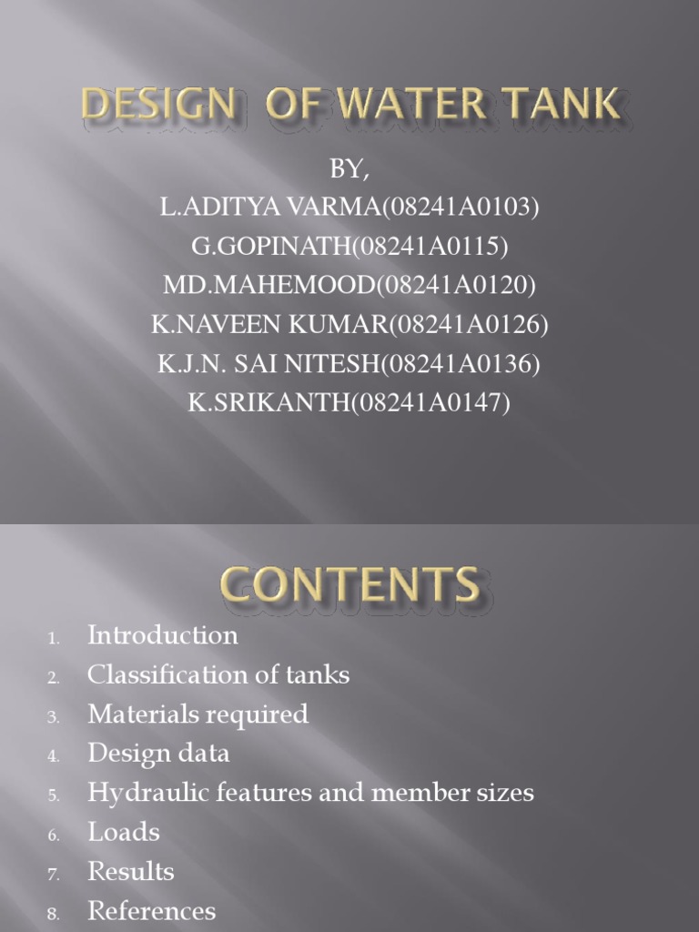 Design of Water Tank | PDF | Lime (Material) | Concrete