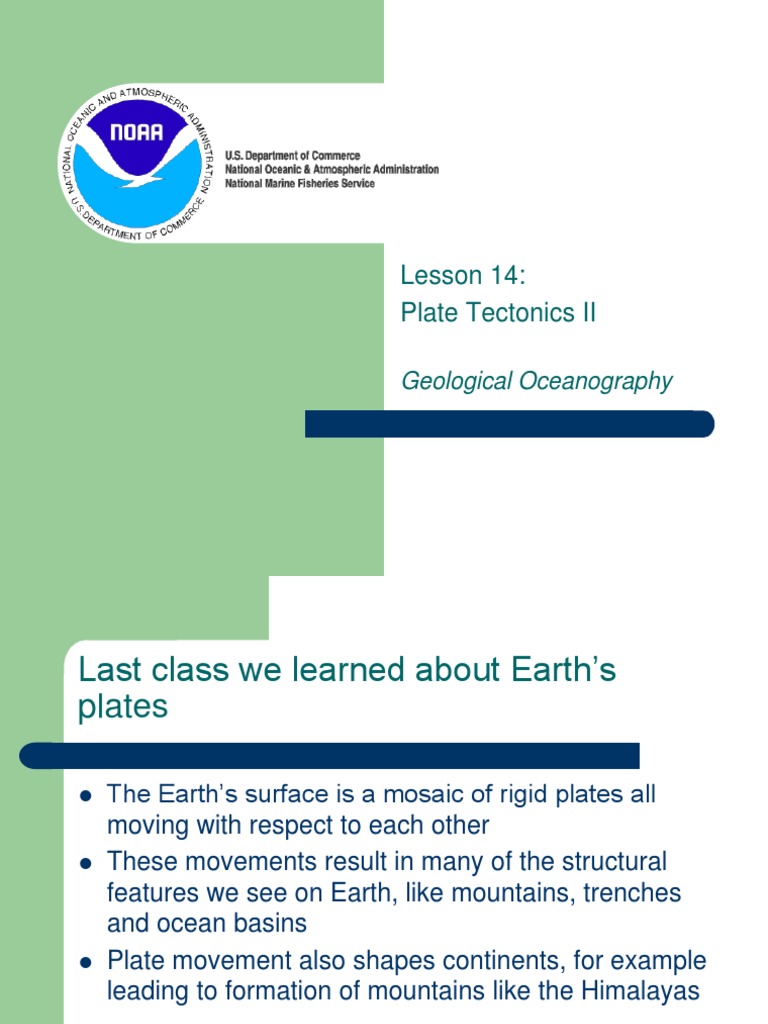 Lesson 14: Plate Tectonics II: Geological Oceanography | PDF | Plate ...