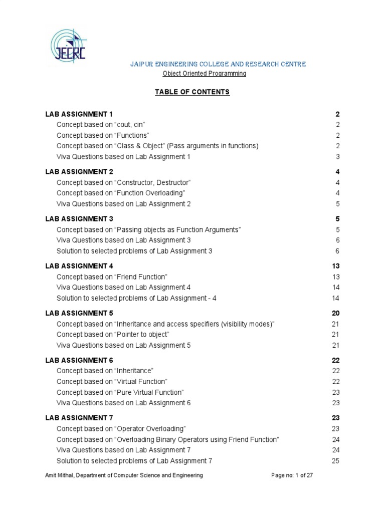 C Lab Assignment | PDF | Subroutine | Class (Computer Programming)