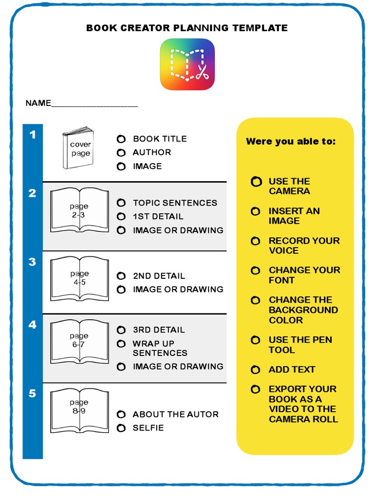 Book Creator Planning Template | PDF
