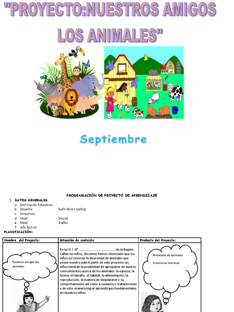 Proyecto Mis Amigos Los Animales | PDF | Las emociones | Science