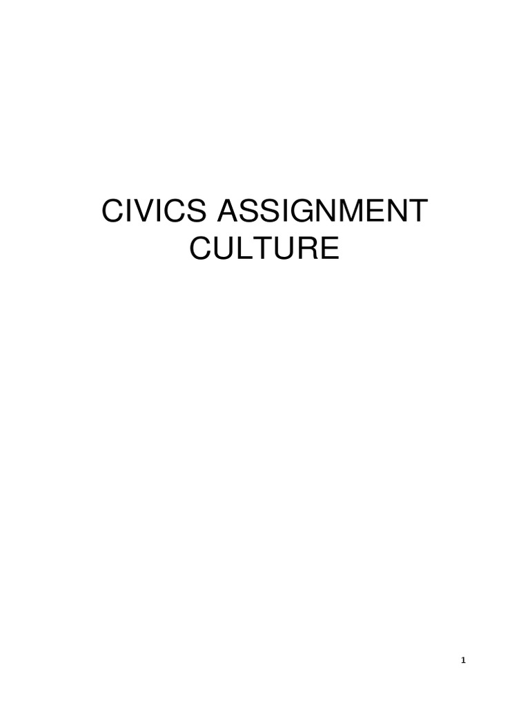 Civics Assignment Culture | PDF | Entertainment (General)