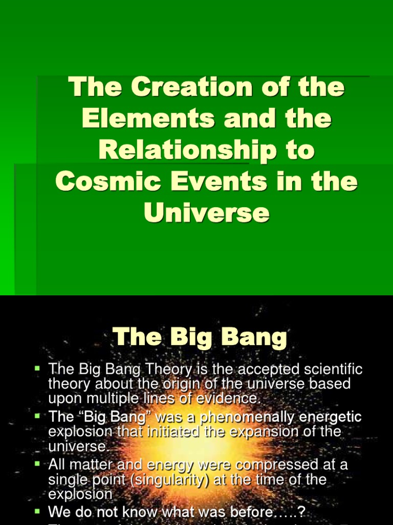 The Creation of The Elements Powerpoint | PDF | Big Bang | Stars