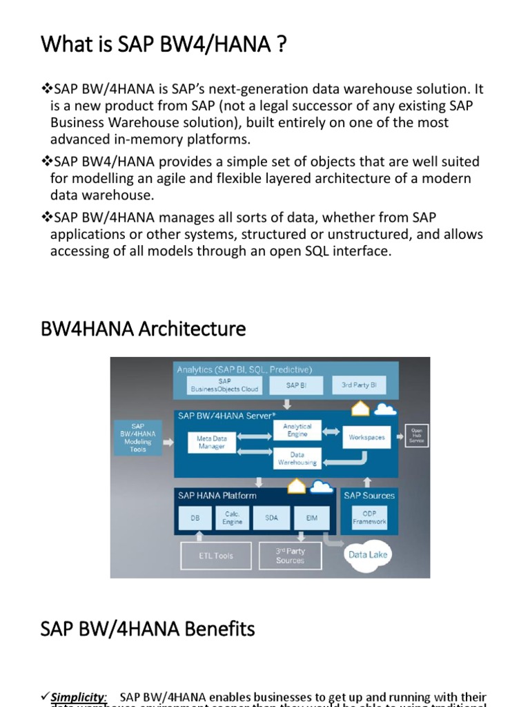 What Is SAP BW4/HANA ? | PDF