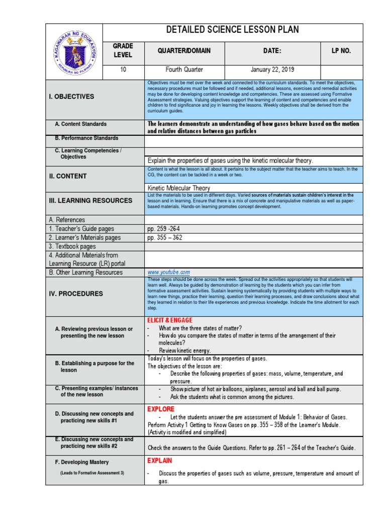 Gas | PDF | Gases | Lesson Plan