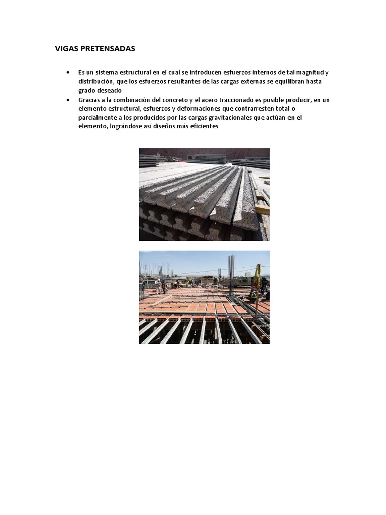 Vigas Pretensadas Pdf Hormigón Pretensado Hormigón