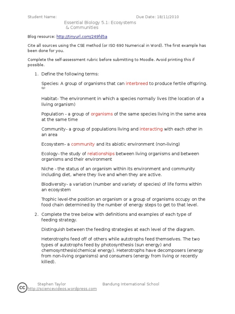 Ecosystem and Community Definitions | PDF | Food Web | Ecology