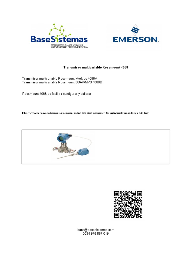 Transmisor Multivariable Rosemount 4088 | PDF