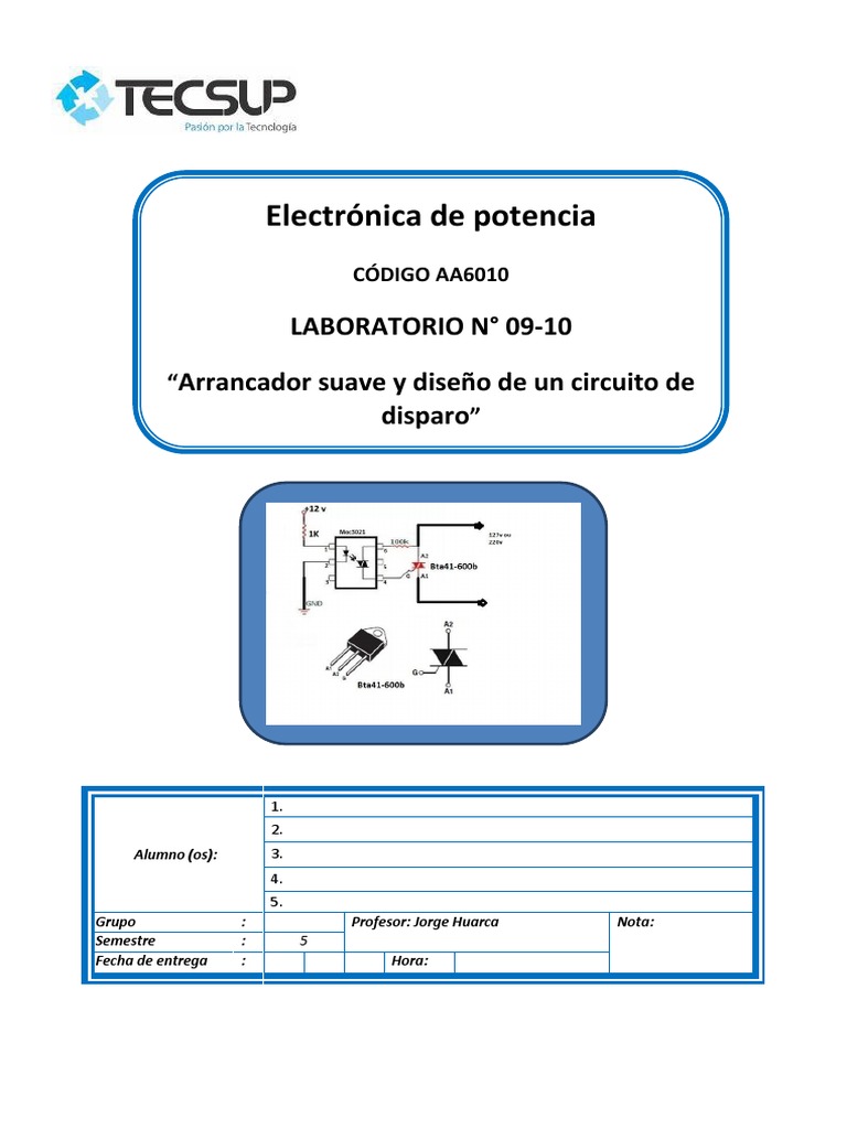 Lab09-10 - Diseño de Circuito de Disparo | PDF | Rectificador | Electrónica