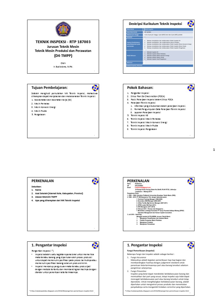 01 Teknik Inpeksi Dasar 1 | PDF | Teknologi & Rekayasa