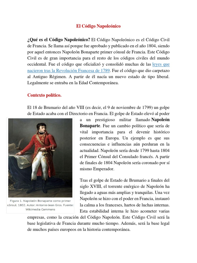 Influencia del Código Napoleónico hoy | PDF | Primer imperio francés ...