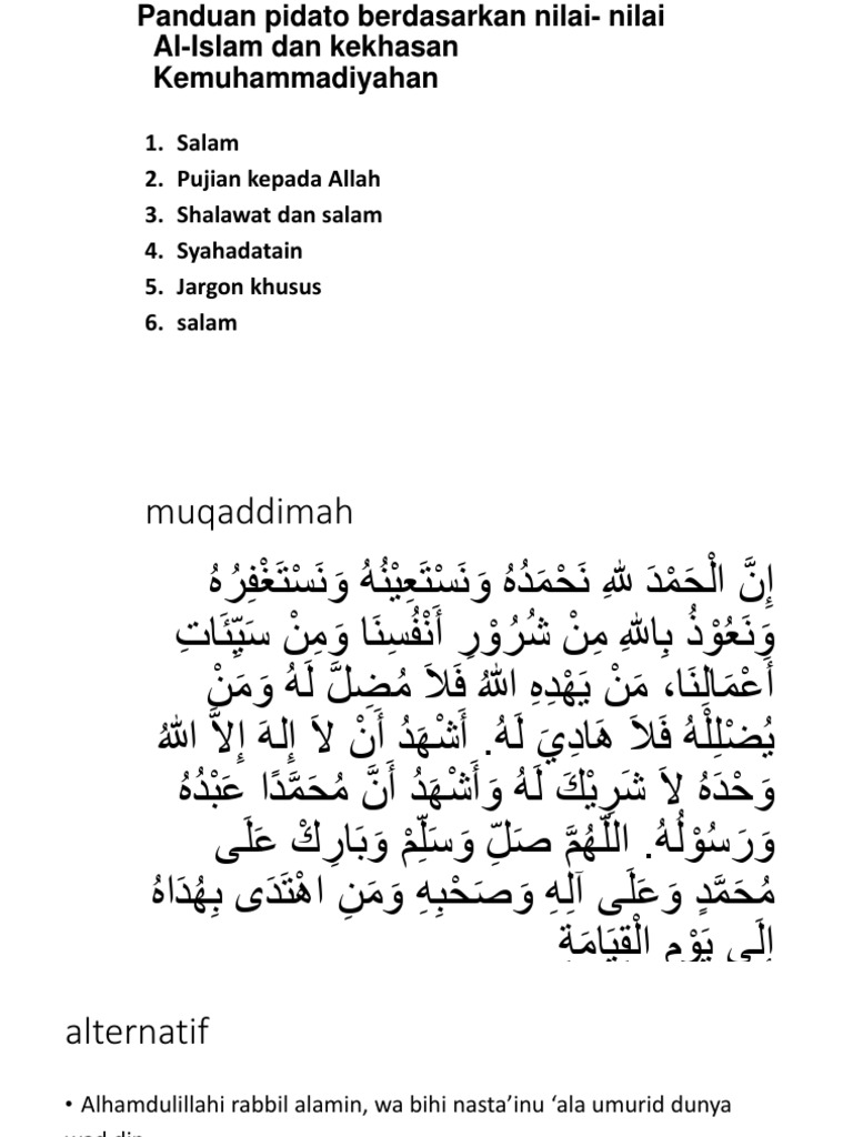 Pembukaan Pidato Standar AIK | PDF