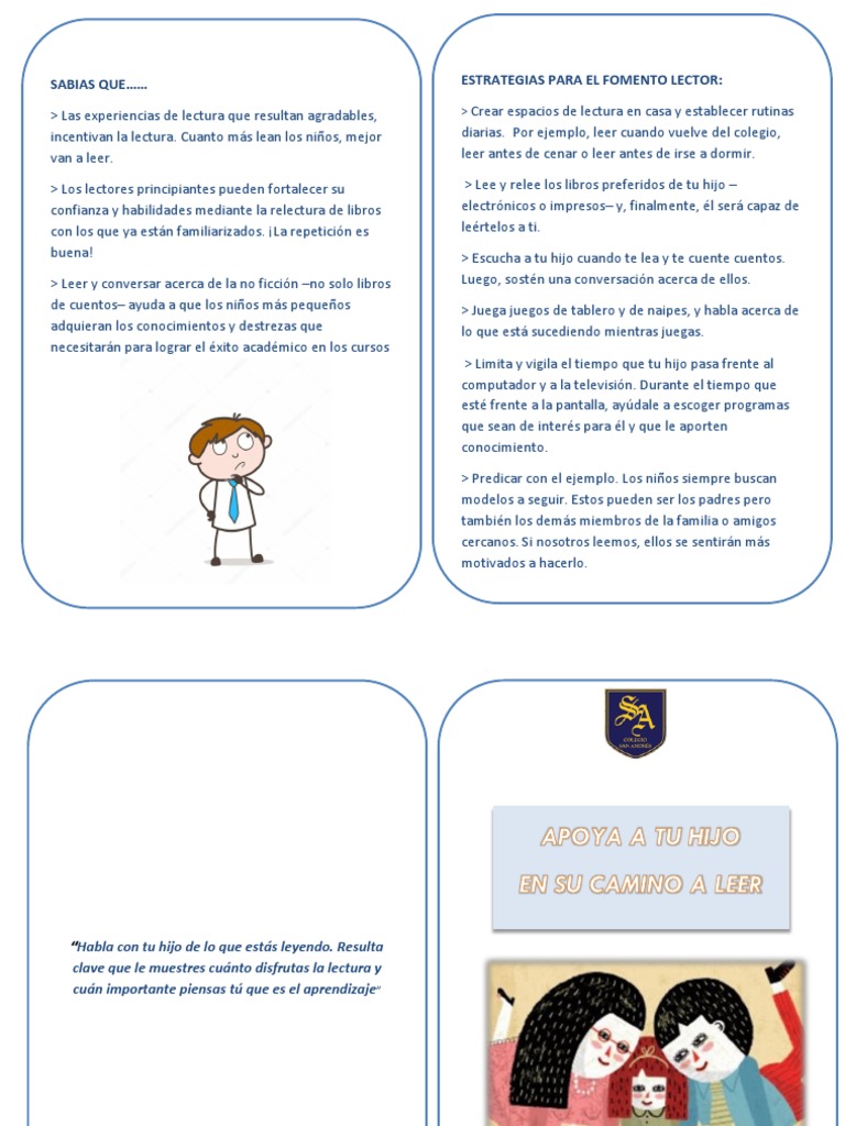 Diptico para Fomentar la Lectura Infantil | PDF