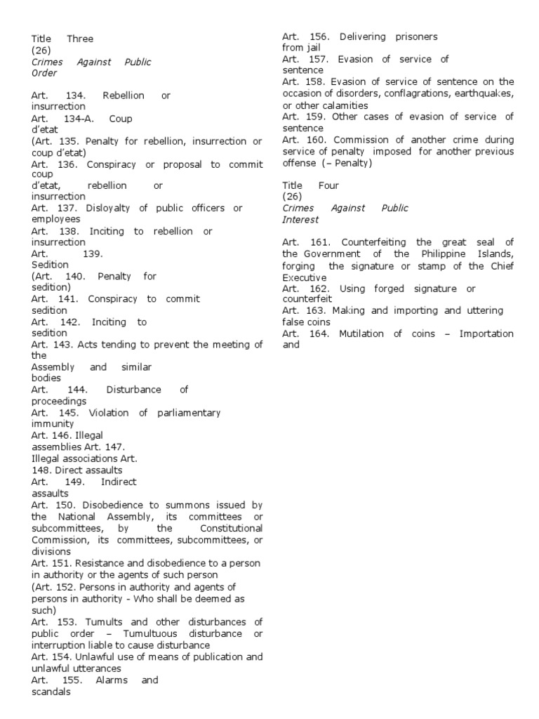Crimes Against Public Order and Morals | PDF | Forgery | Perjury