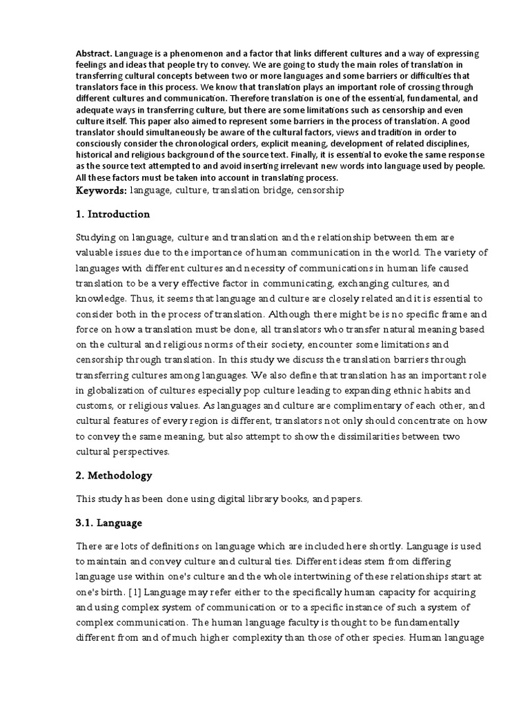 Abstract. Language Is A Phenomenon and A Factor That Links Different ...