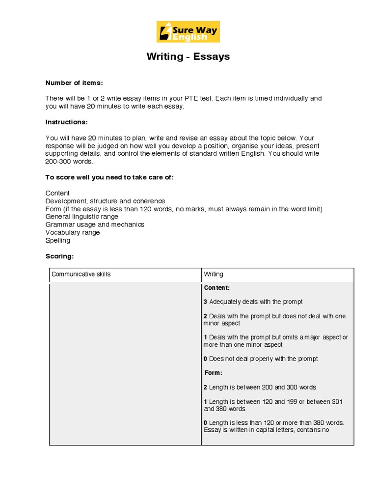 Pte Writing | PDF | Essays | Vocabulary