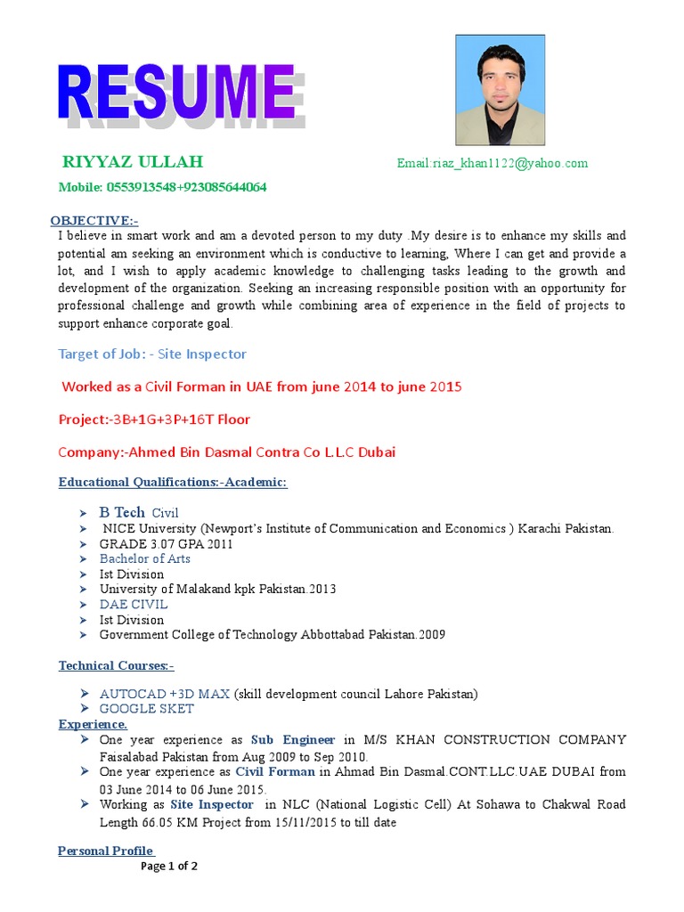 CV Format | PDF | Pakistan | Business