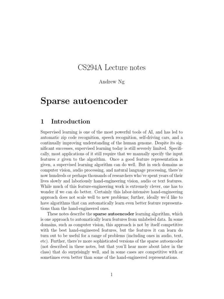 Sparse Autoencoder Pdf Artificial Neural Network Machine Learning