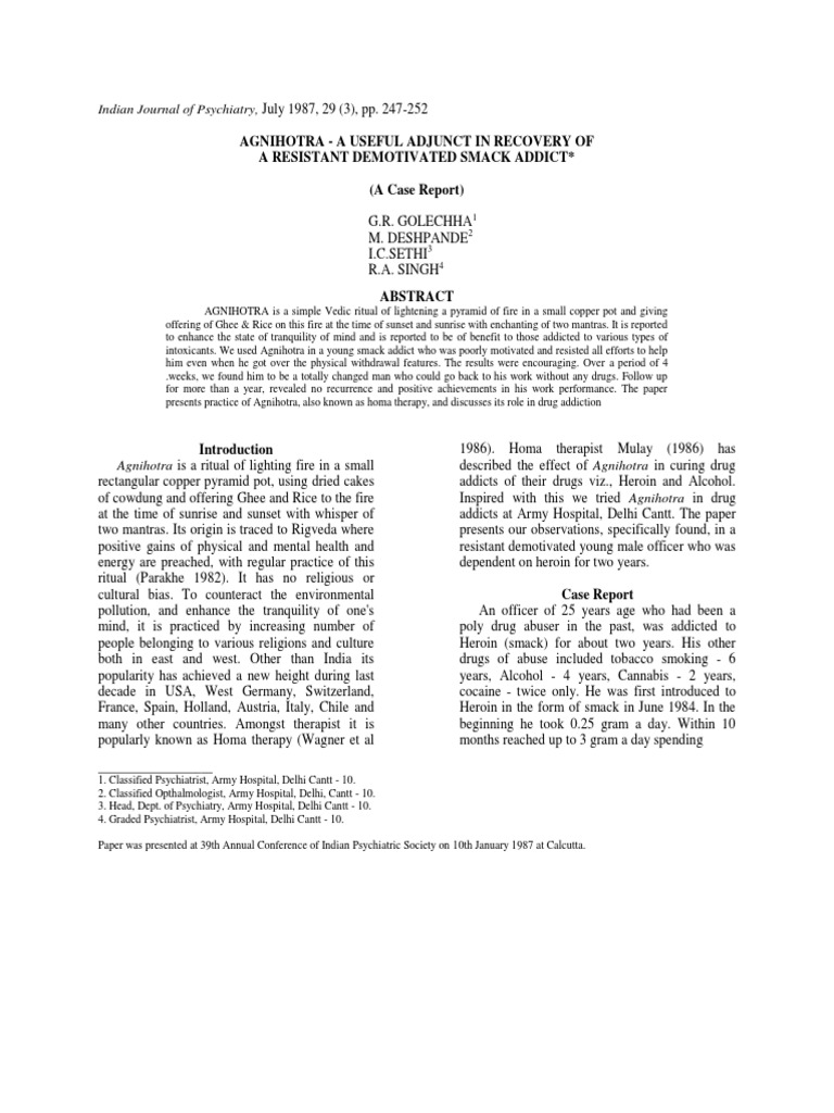 Adjunct in Recovery of Smack Addict | PDF | Substance Dependence | Heroin