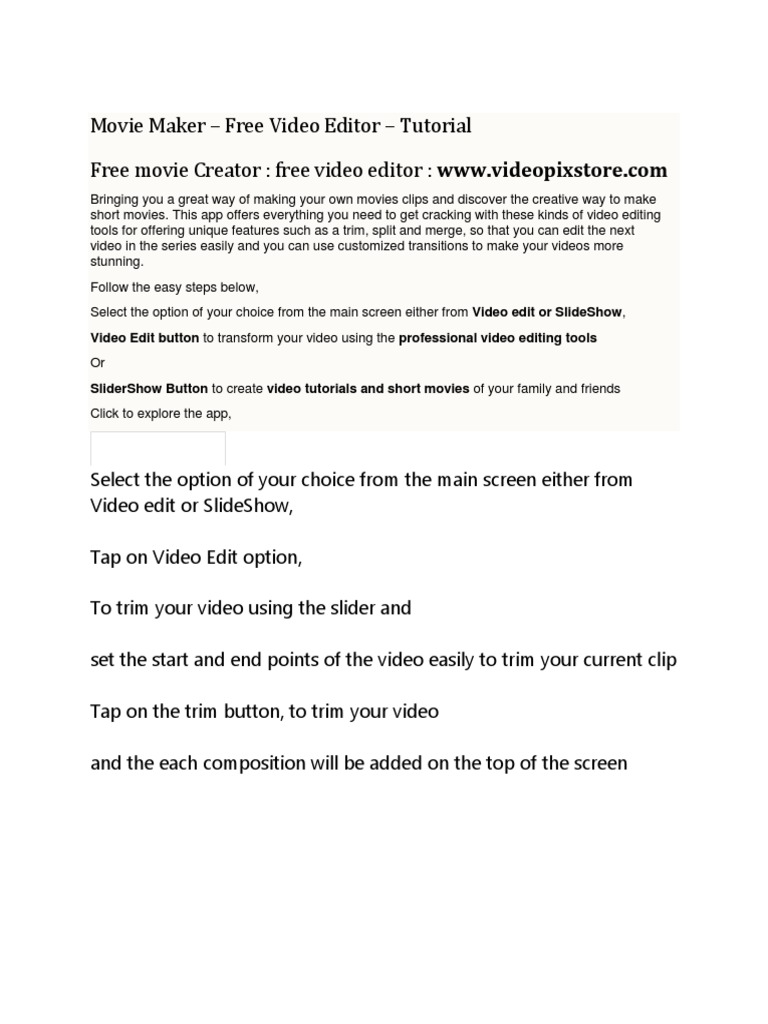 Movie Maker Editor Manual | PDF | Editing | Multimedia