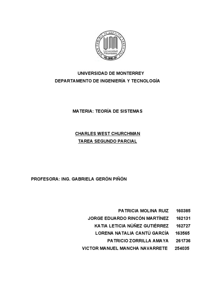 Charles West Churchman | PDF | Planificación | Sistema