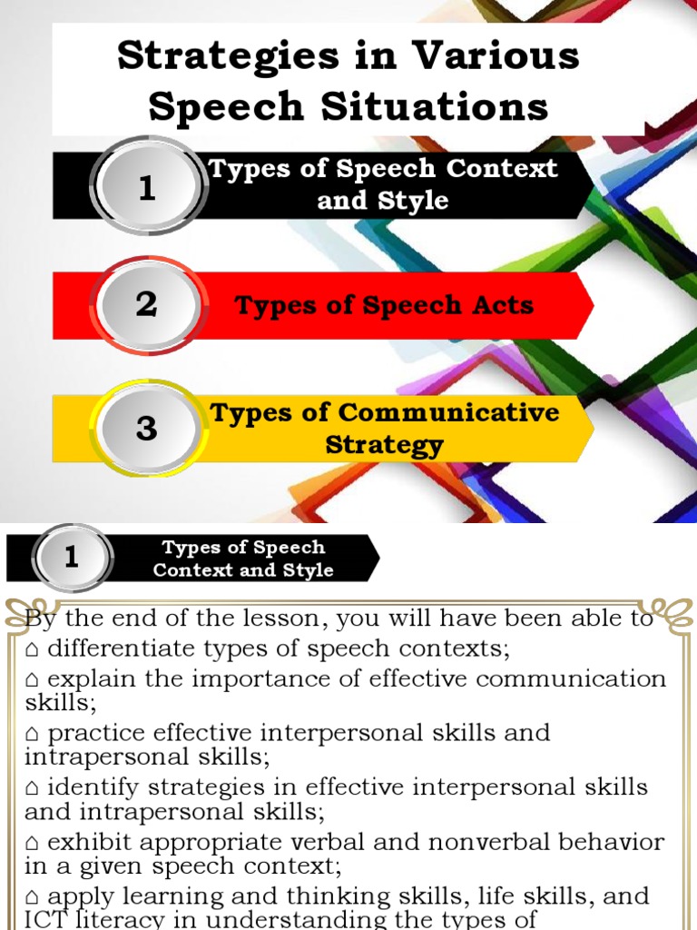 Strategies in Various Speech Situations | PDF | Interpersonal ...