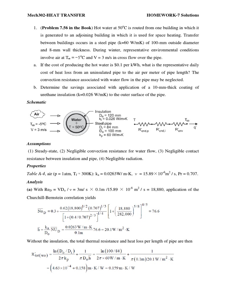 Mech302-Heat Transfer Homework-7 Solutions | PDF | Building Insulation ...