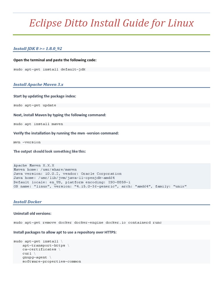 Eclipse Ditto Install Guide For Linux | PDF | Linux | Unix Software