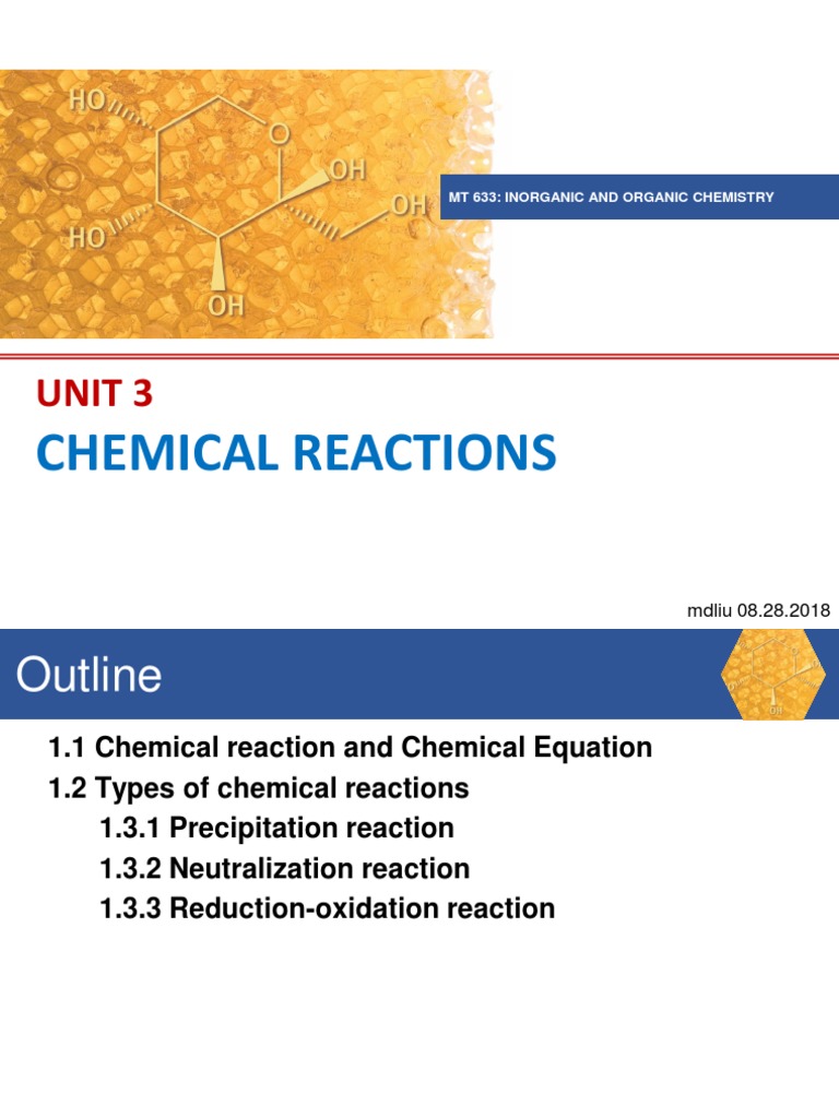 Unit 3 Chemical Reactions | PDF | Redox | Acid
