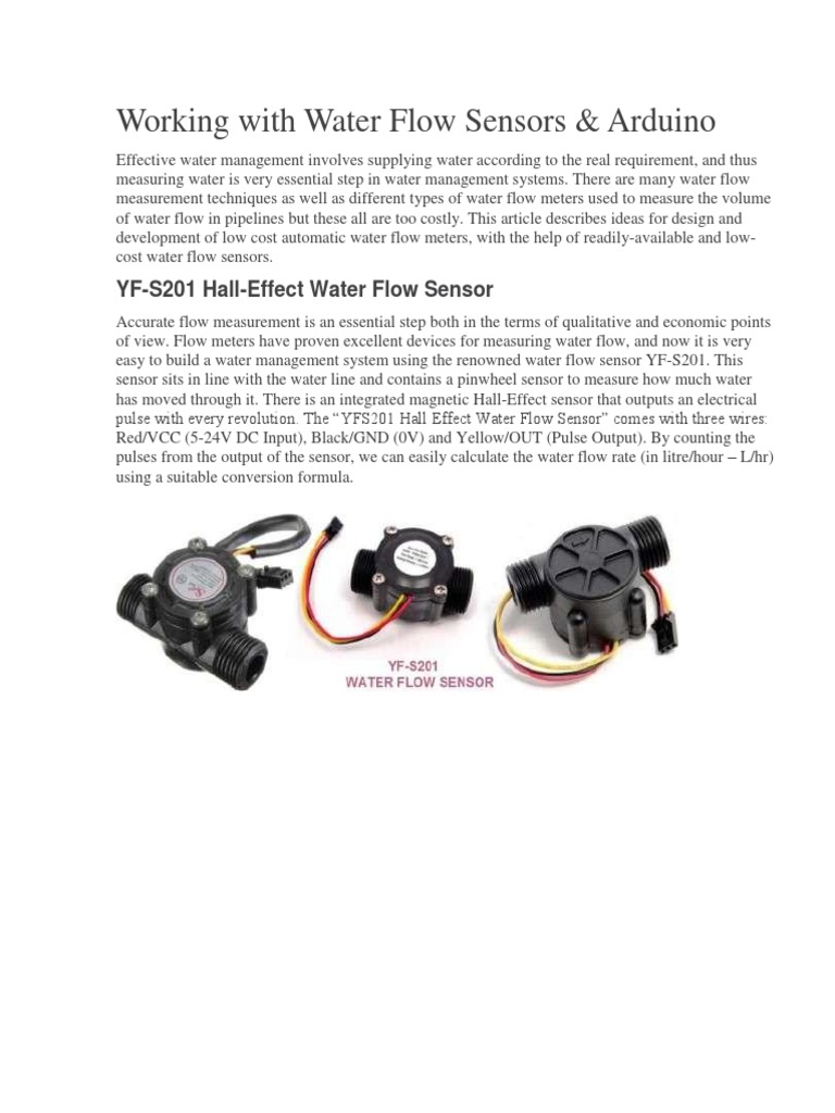 Working With Water Flow Sensors | PDF | Flow Measurement | Sensor
