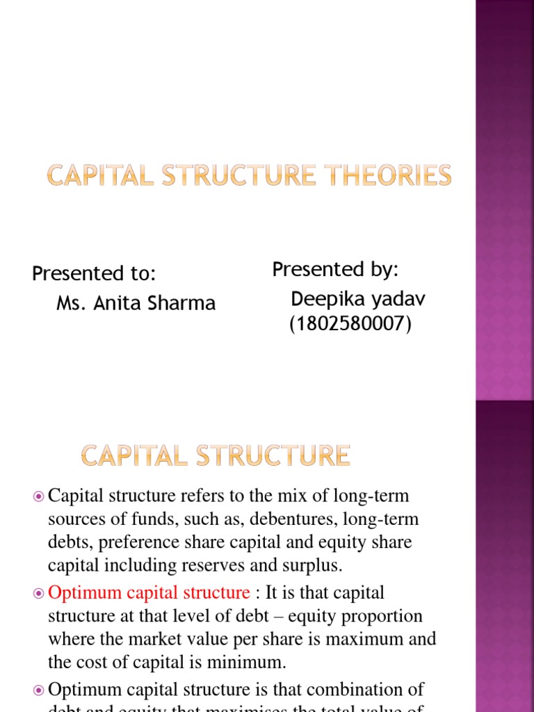 Understanding Optimal Capital Structure | PDF | Capital Structure ...
