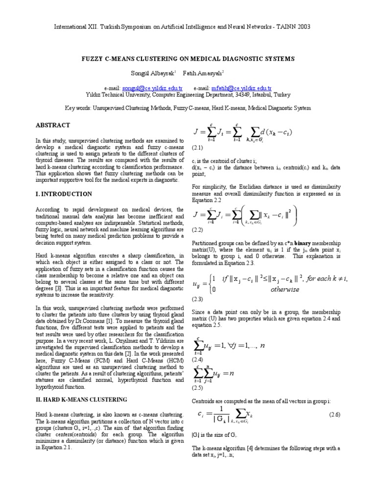 Fuzzy CMeans | PDF | Cluster Analysis | Thyroid Stimulating Hormone Fuzzy CMeans | PDF | Cluster Analysis | Thyroid Stimulating Hormone