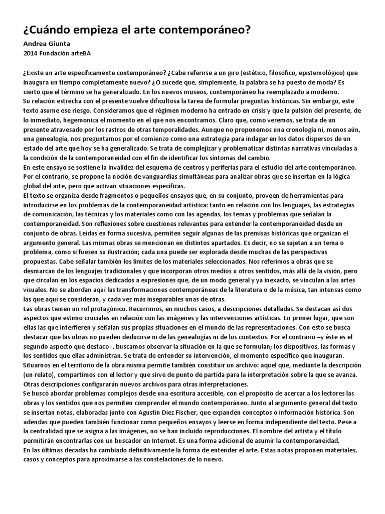 Cuando Comienza El Arte Conteporaneo | PDF | Vanguardia | Arte abstracto