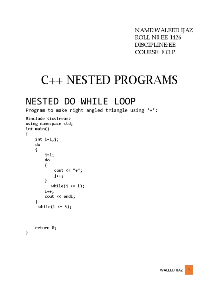 Nested C++ Programs | Download Free PDF | Character Encoding | Writing
