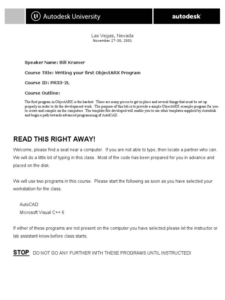 WritingYourFirstObjectARX PDF | PDF | Library (Computing) | Computer File