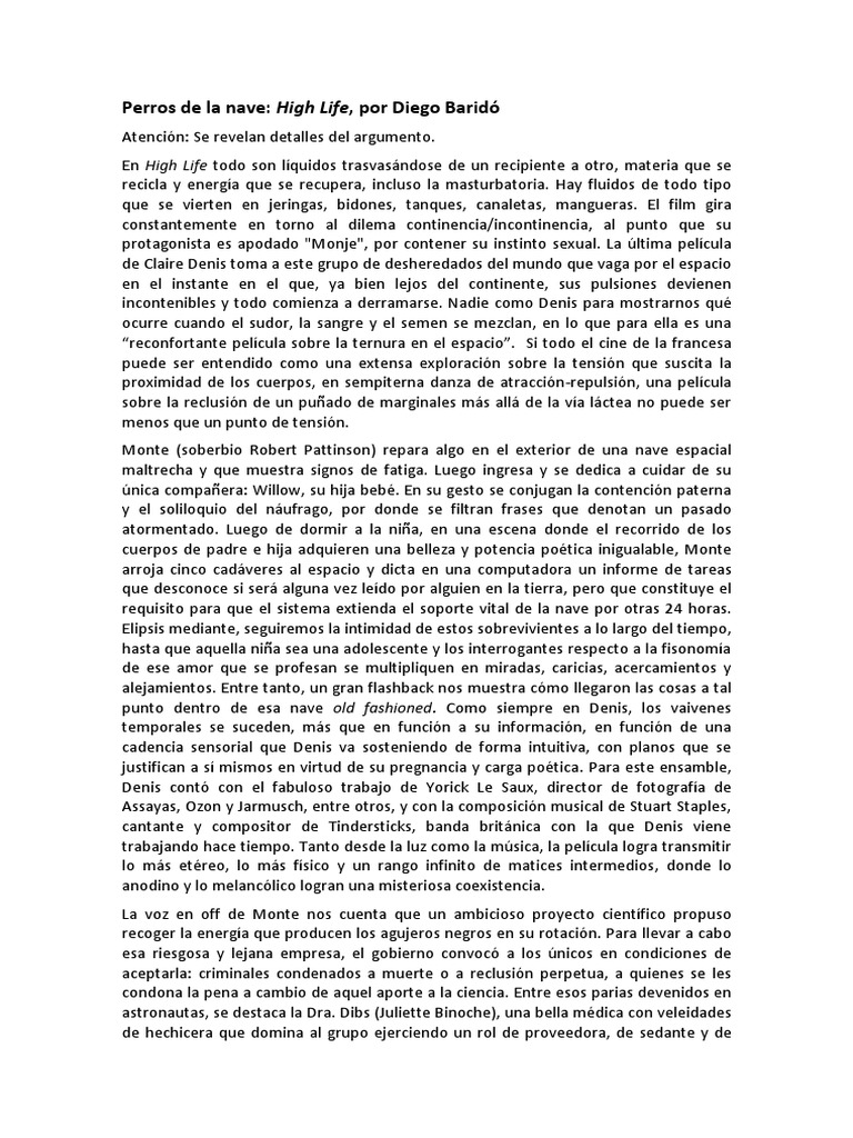 Crítica - High Life de Claire Denis Editada | PDF | Science | Ciencia (general)