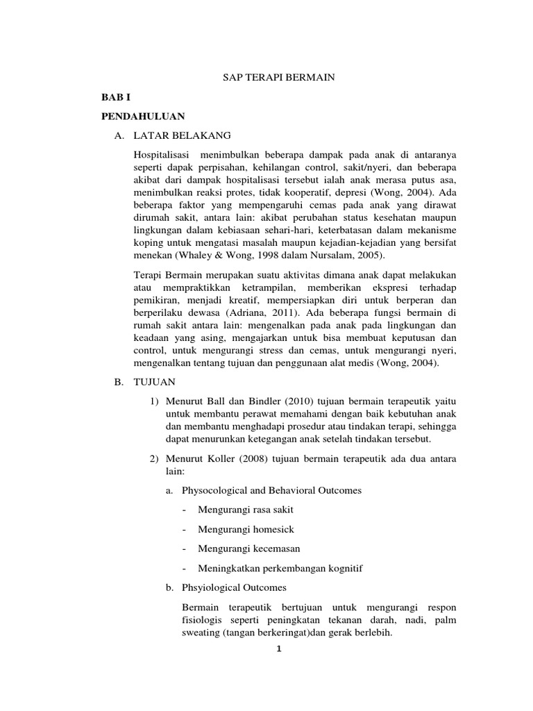 Sap Terapi Bermain | PDF